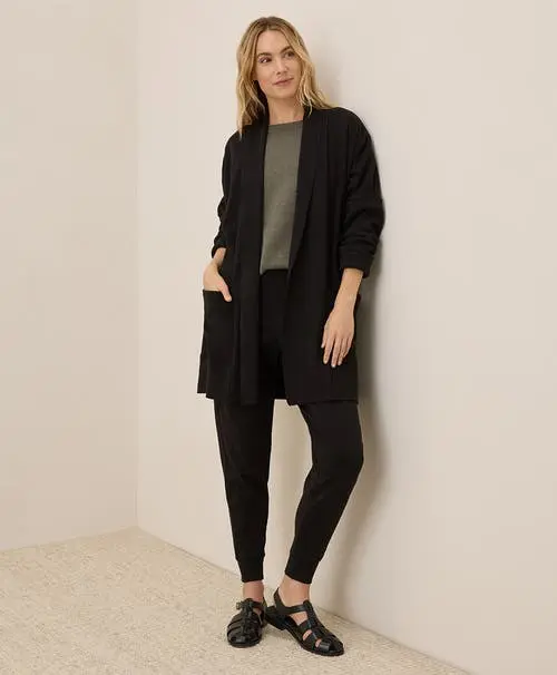 PACT Organic Cotton Airplane Wrap Cardigan - Black