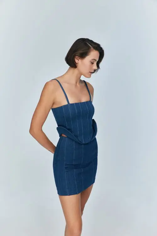 JENDUE Sosa Denim Mini Skirt