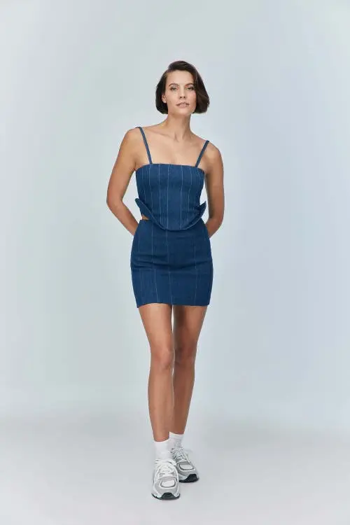 JENDUE Sosa Denim Mini Skirt