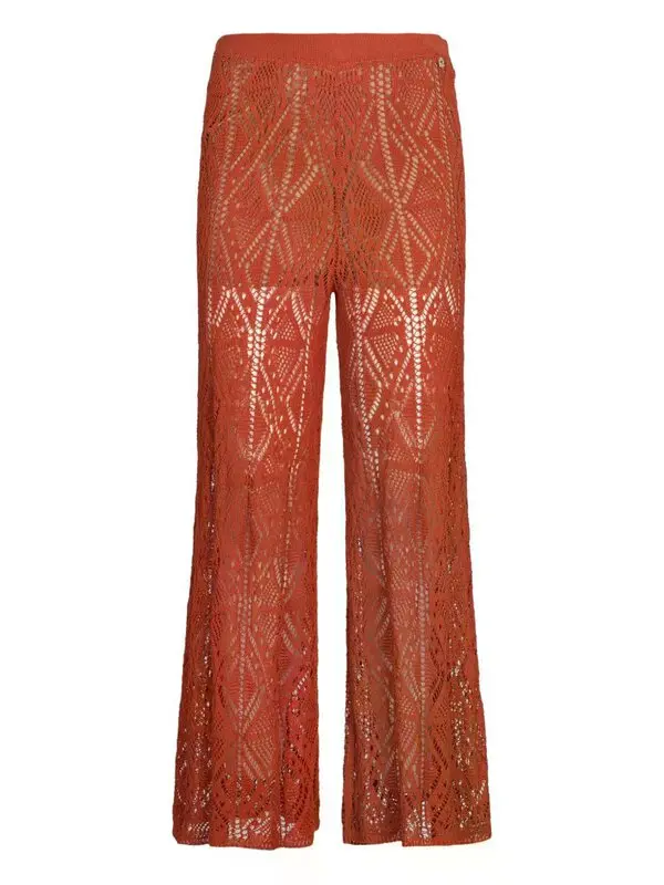 Liu Jo Crochet-knit Trousers - Orange