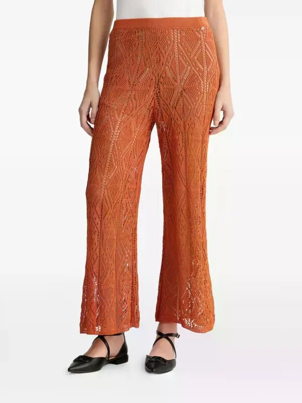 Liu Jo Crochet-knit Trousers - Orange