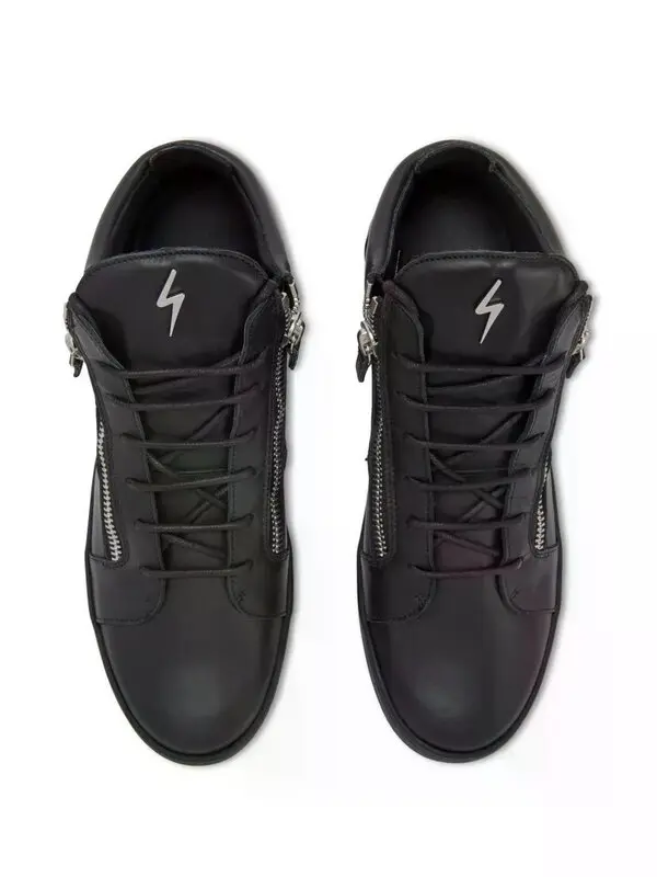 GIUSEPPE ZANOTTI Kriss Leather Mid-top Sneakers - Black