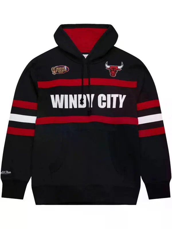 Mitchell & Ness Nba Vintage Logo Bulls Hoodie - Black