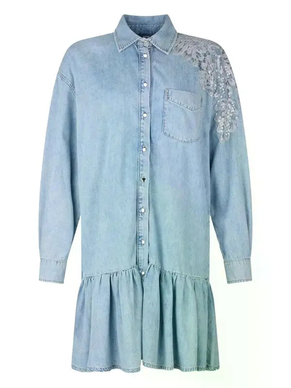 Liu Jo Lace-detail Denim Shirtdress