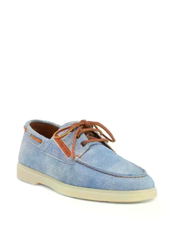 GIUSEPPE ZANOTTI Venice Denim Boat Shoes - Blue