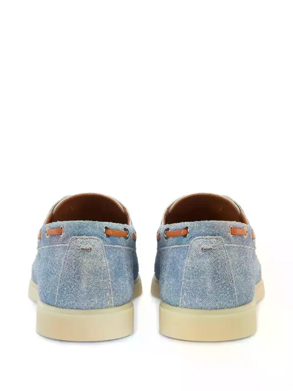 GIUSEPPE ZANOTTI Venice Denim Boat Shoes - Blue