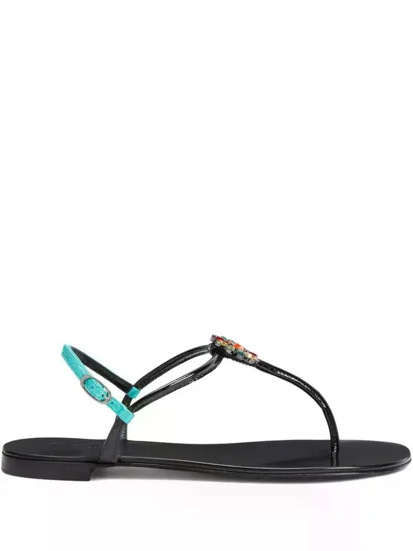 GIUSEPPE ZANOTTI Noussa Rhinestone Sandals - Black