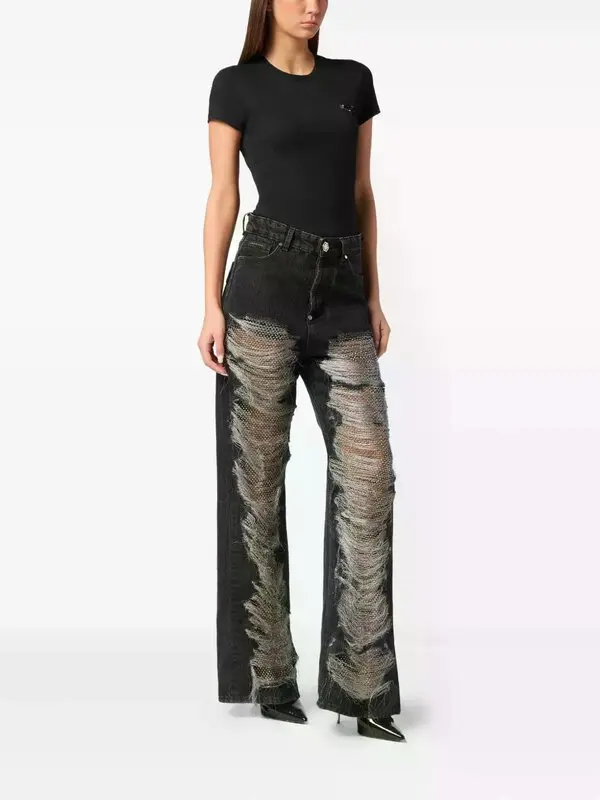 Philipp Plein Mesh Strass Jeans