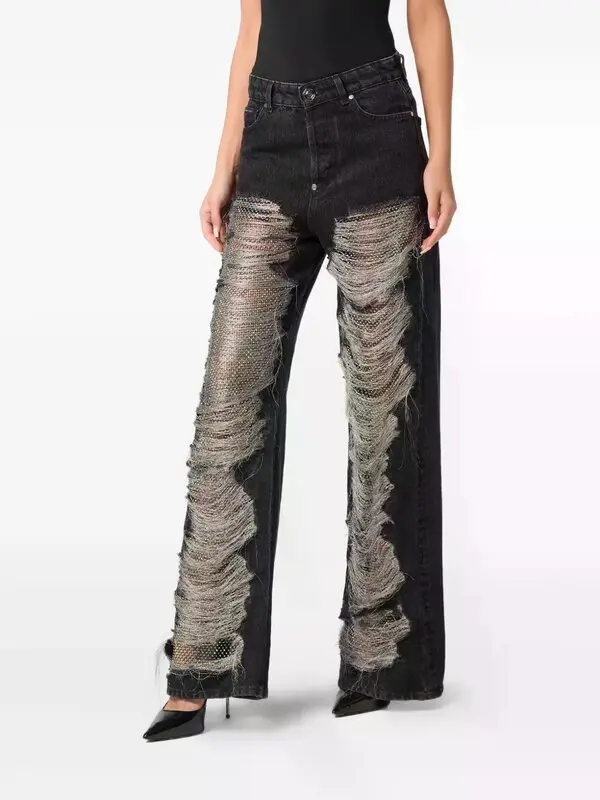 Philipp Plein Mesh Strass Jeans