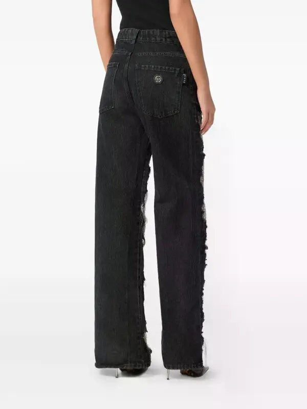 Philipp Plein Mesh Strass Jeans