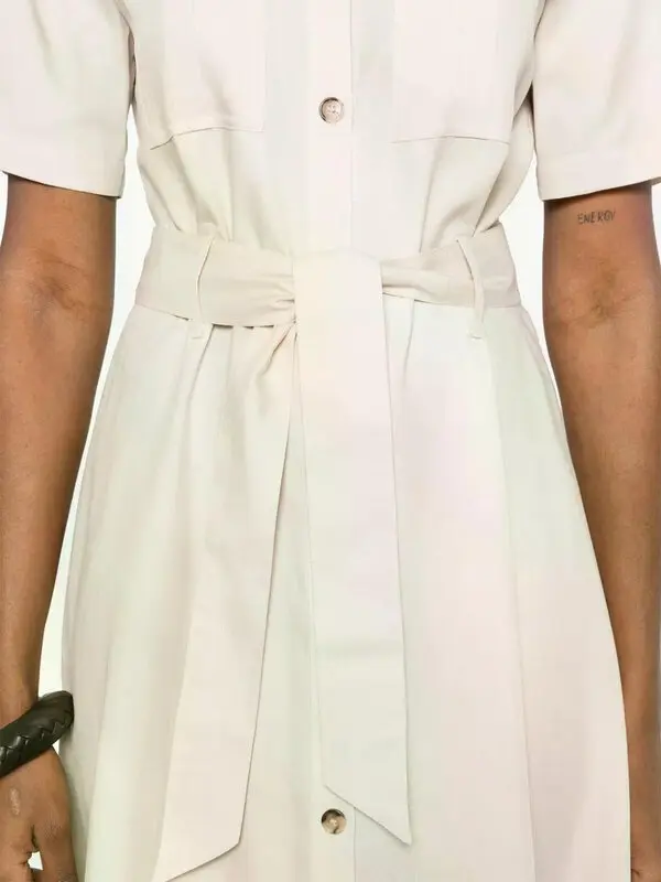 Woolrich Tied-waist Midi Shirt Dress - Neutrals