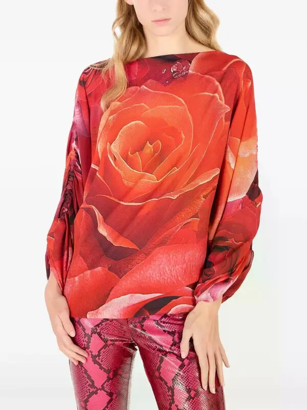 Roberto Cavalli Rose-print Blouse