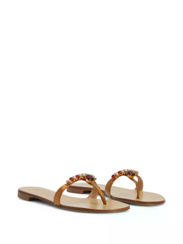 GIUSEPPE ZANOTTI Katisha Leather Flat Sandals