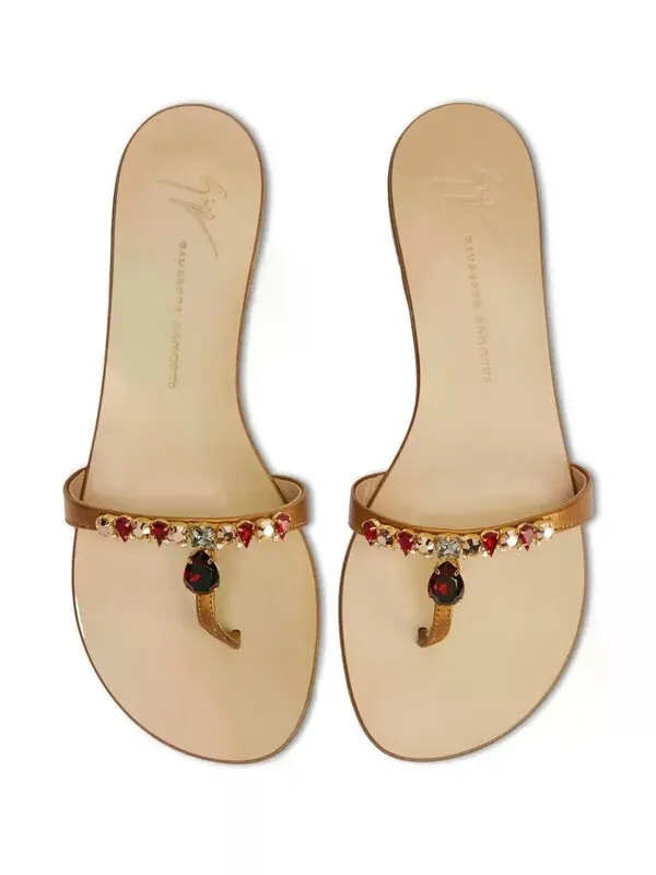 GIUSEPPE ZANOTTI Katisha Leather Flat Sandals