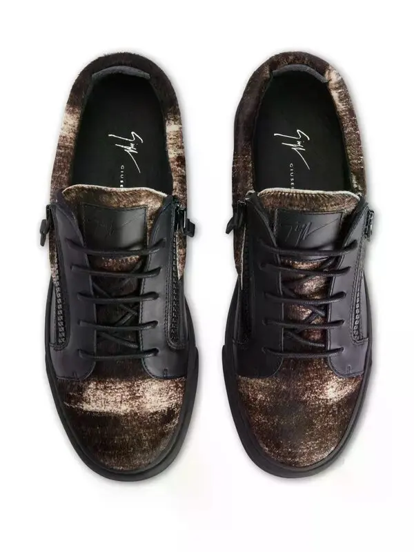 GIUSEPPE ZANOTTI Frankie Double-zip Low-top Sneakers - Black