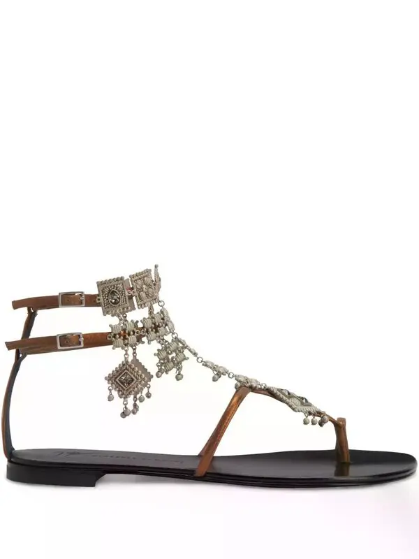 GIUSEPPE ZANOTTI Amira Flat Sandals - Brown