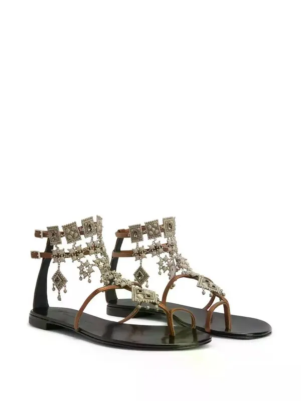 GIUSEPPE ZANOTTI Amira Flat Sandals - Brown