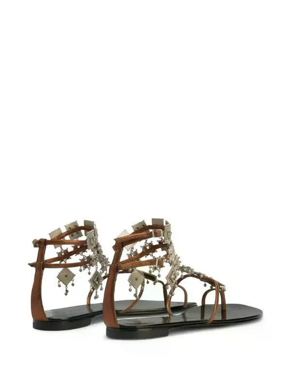 GIUSEPPE ZANOTTI Amira Flat Sandals - Brown