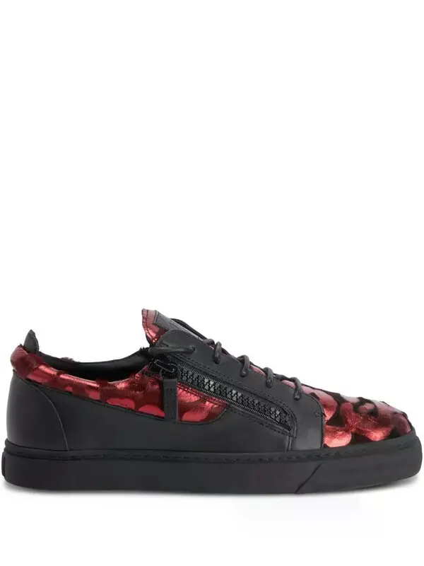 GIUSEPPE ZANOTTI Frankie Double-zip Low-top Sneakers - Red