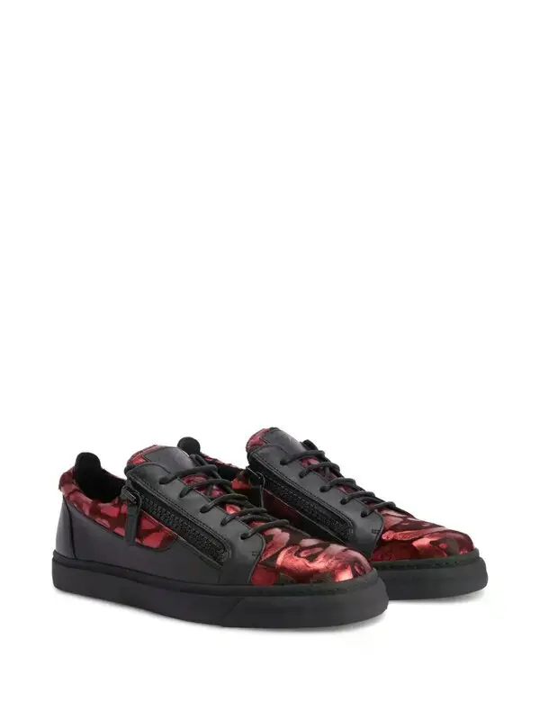 GIUSEPPE ZANOTTI Frankie Double-zip Low-top Sneakers - Red