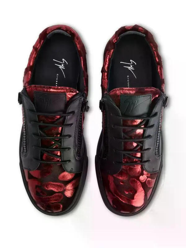 GIUSEPPE ZANOTTI Frankie Double-zip Low-top Sneakers - Red
