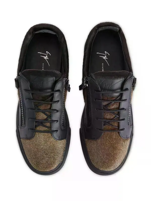 GIUSEPPE ZANOTTI Frankie Double-zip Low-top Sneakers - Black