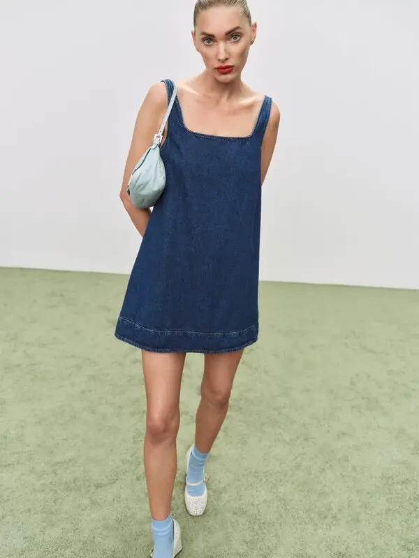 REFORMATION Myla Denim Mini Dress - Blue