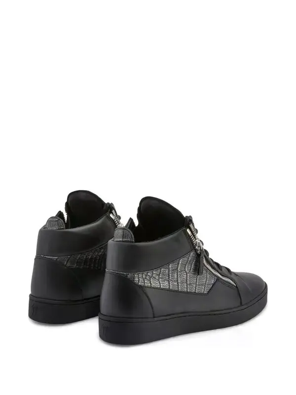 GIUSEPPE ZANOTTI Kriss Leather Mid-top Sneakers - Black