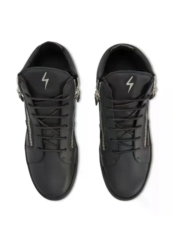 GIUSEPPE ZANOTTI Kriss Leather Mid-top Sneakers - Black