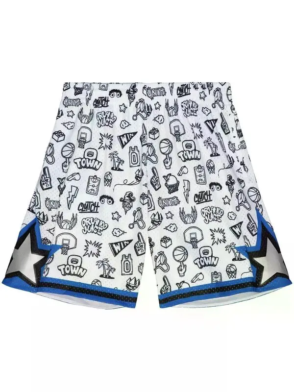 Mitchell & Ness Orlando Magic 1994 Doodle Basketball Shorts - White