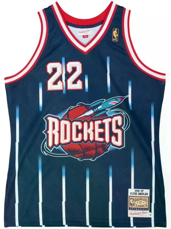 Mitchell & Ness Nba Houston Rockets 96 Clyde Drexler Authentic Road Jersey - Blue