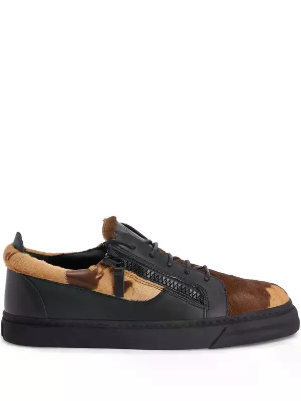 GIUSEPPE ZANOTTI Frankie Double-zip Low-top Sneakers - Brown