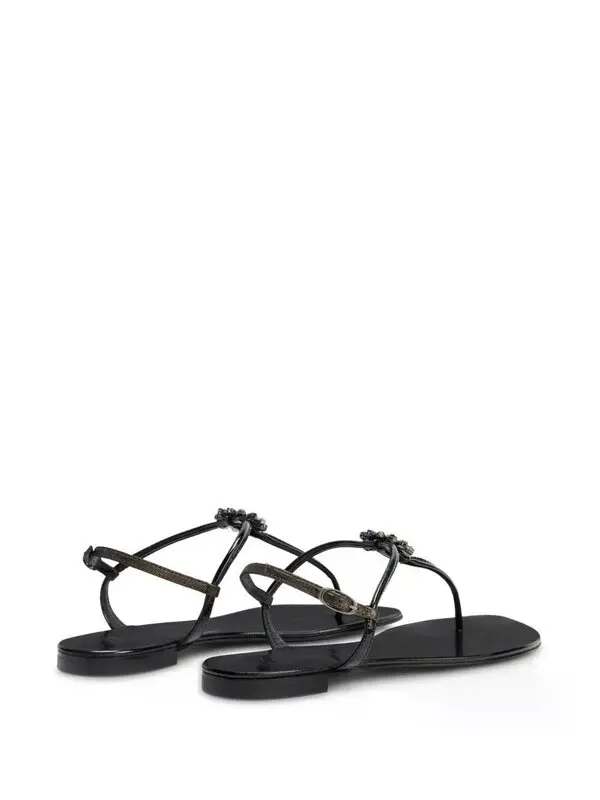 GIUSEPPE ZANOTTI Noussa Flat Sandals - Black