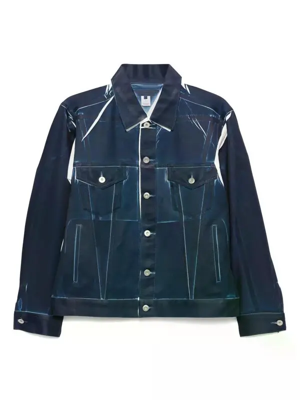 Comme Des Garçons Denim-print Jacket