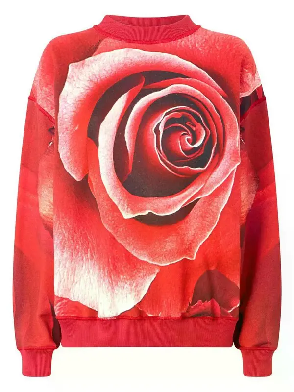 Roberto Cavalli Rose-print Sweatshirt - Red