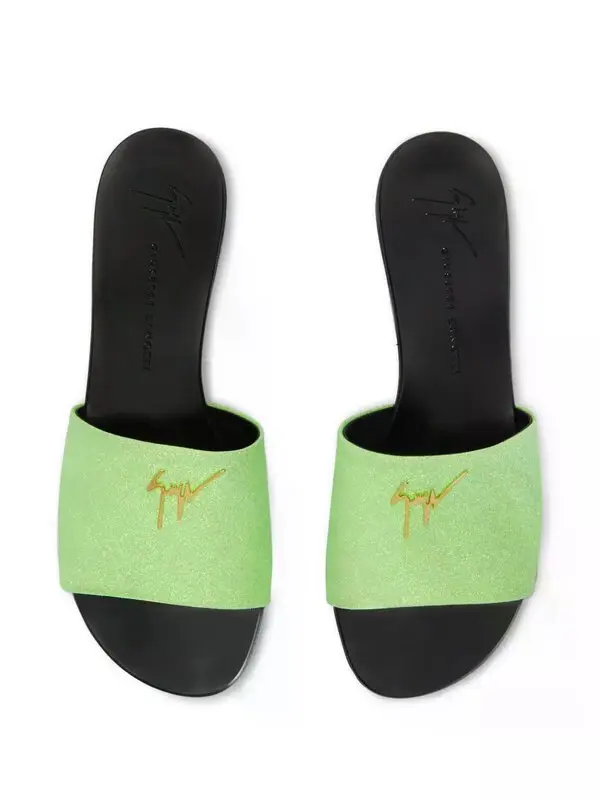 GIUSEPPE ZANOTTI Shirley Glitter Sandals - Green