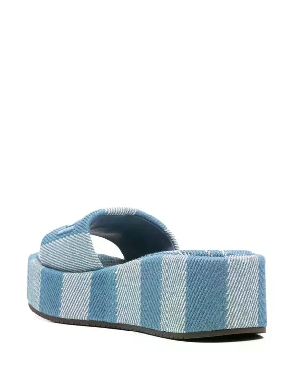 Fendi Logo-embroidered Slides - Blue
