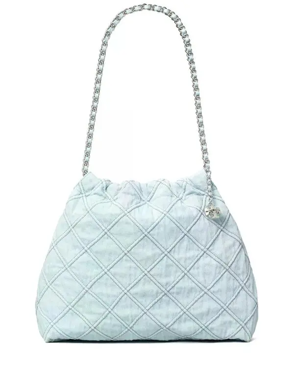 Tory Burch Fleming Denim Shoulder Bag - Blue