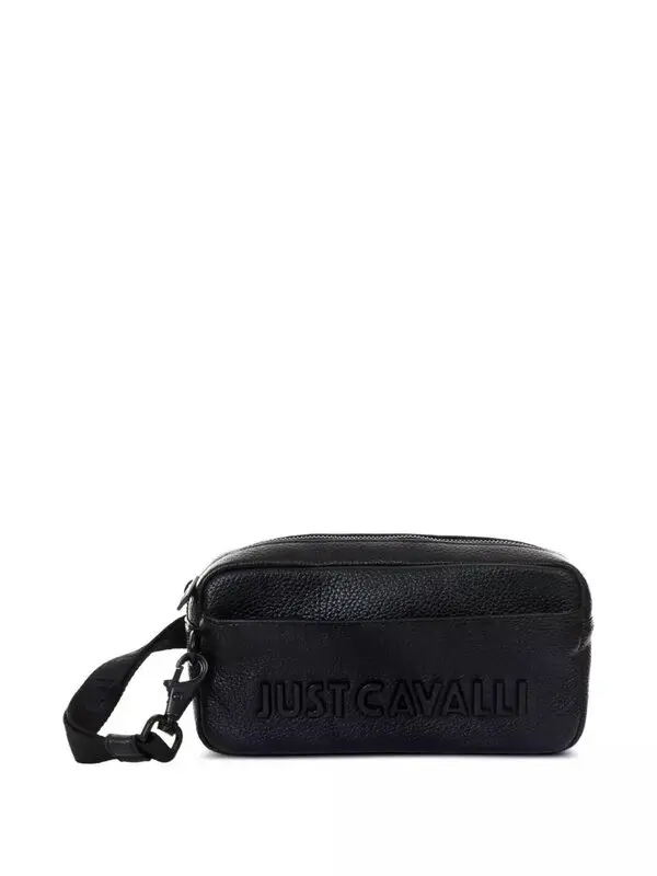 Just Cavalli Leather Wash Bag - Black