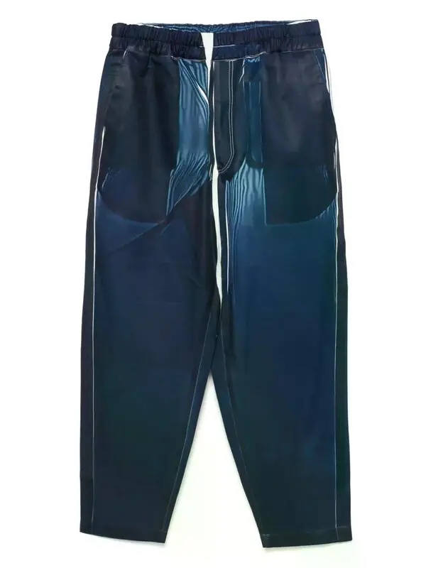 Comme Des Garçons Denim-print Trousers