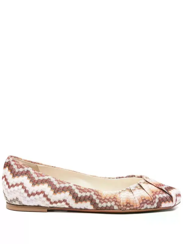 Missoni Zigzag Ballerina Flats - Brown