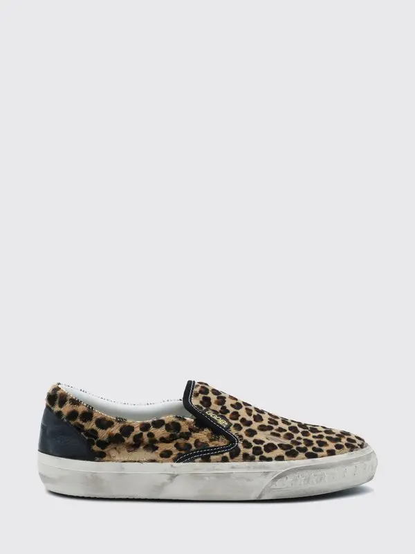 GOLDEN GOOSE Used Effect Animalier Pony Skin Slip On Sneakers - Multicolor