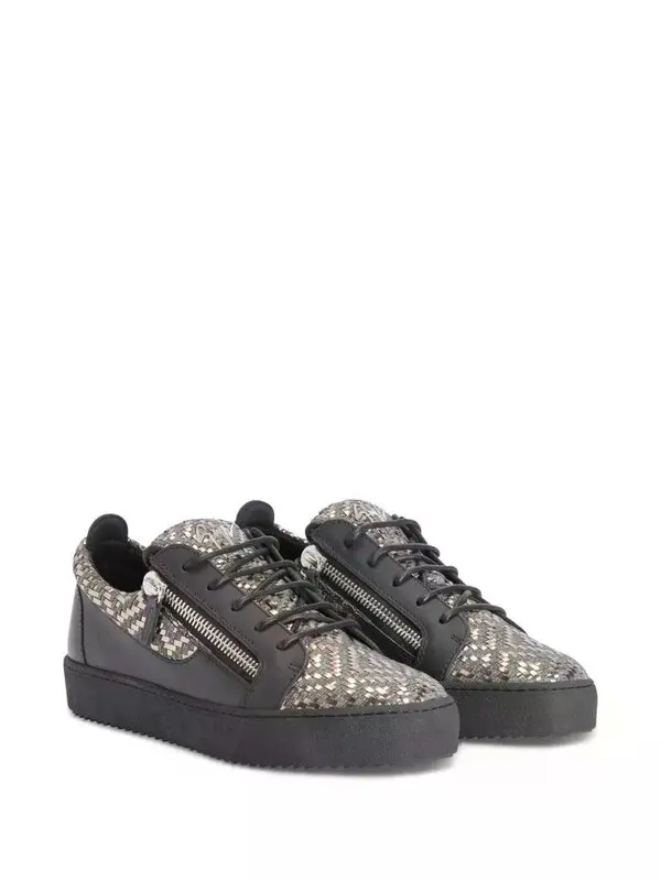 GIUSEPPE ZANOTTI Frankie Double-zip Low-top Sneakers - Grey