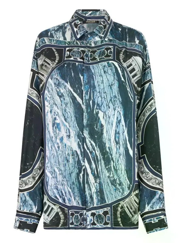 Roberto Cavalli Marble-print Shirt