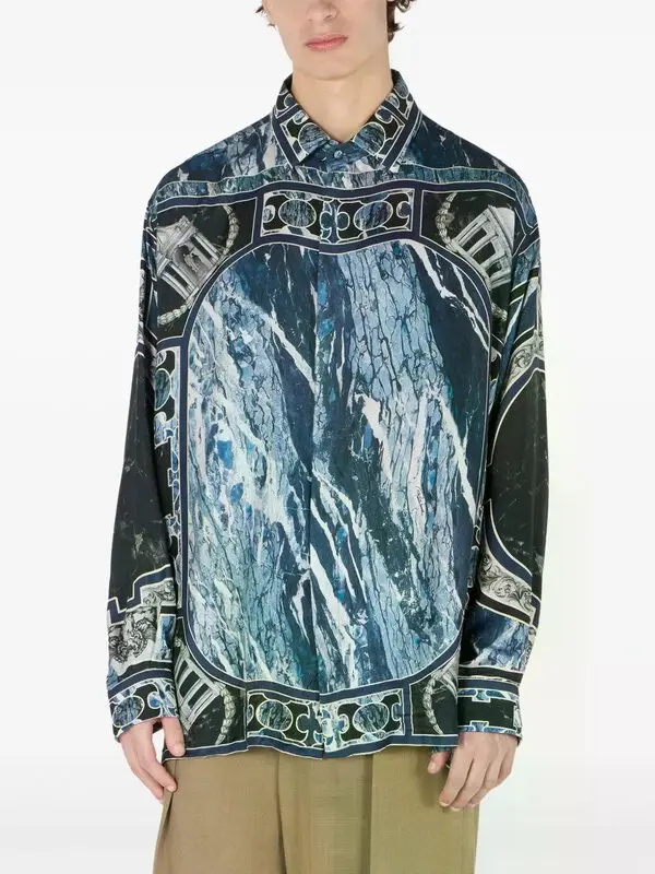Roberto Cavalli Marble-print Shirt