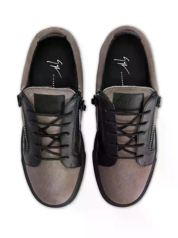 GIUSEPPE ZANOTTI Frankie Double-zip Low-top Sneakers - Neutrals