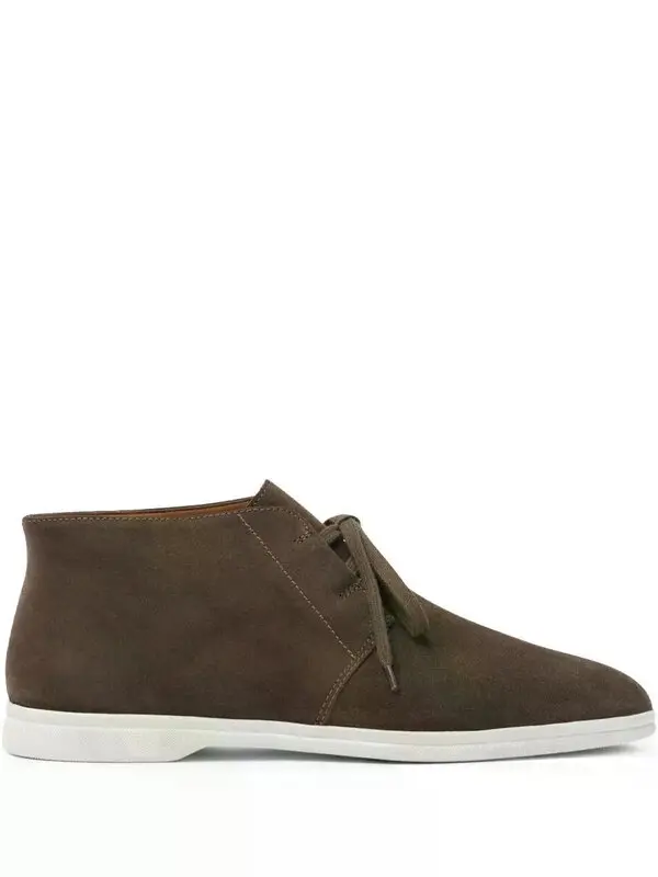 SCAROSSO Suede Hi-top Sneakers - Brown