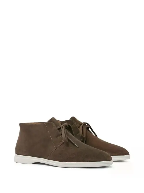 SCAROSSO Suede Hi-top Sneakers - Brown