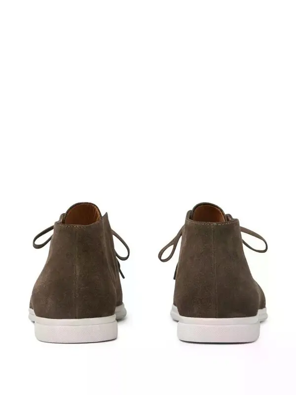 SCAROSSO Suede Hi-top Sneakers - Brown