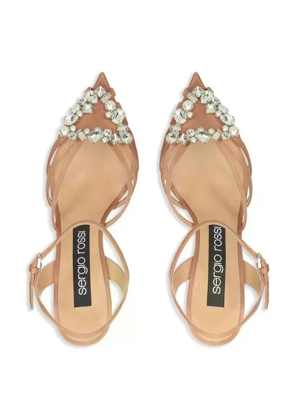 SERGIO ROSSI 90mm Godiva Precious Sandals - Brown